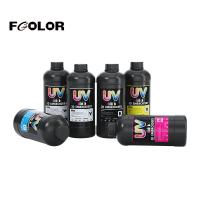 China FCOLOR 1000ML Xp600 I3200 I1600 UV Ink 3D Embroidery Imitation AB Transfer Film UV DTF Ink for Textile T Shirt Inkjet Printer for sale