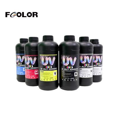 China FCOLOR UV DTF Printing Film 3D UV Epoxy Film for Garments 3D Digital Jelly Glue Sticker Labels UV Ink for sale