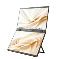 China Business 15.6 Inch IPS LCD LED Folding Dual Screen Laptop Extension Monitor ultra Thin Full HD 60Hz Type C for sale
