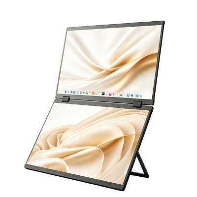 China Business 15.6 Inch IPS LCD LED Folding Dual Screen Laptop Extension Monitor ultra Thin Full HD 60Hz Type C for sale