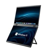 China Wholesale Customizable Folding Dual Screen Portable Monitor 15.6 Inch Full HD 60Hz IPS LCD LED Laptop Type C Extension Screen for sale