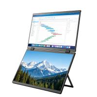 China Source Factory Wholesale 15.6 Inch Folding Dual Screen Portable Monitor ultra Thin IPS LCD LED Full HD 60Hz Gaming USB for sale