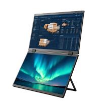 China New Portable Ultra Thin Folding Dual Screen 15.6 Inch IPS LCD LED Laptop Extension Type C 1920x1080 60Hz High Cost Performance for sale