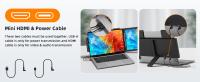 China 14 Inch IPS Type C Portable Monitor Dual Expandable Secondary Sub Screen for Laptop Office Gaming Travel Business Trip for sale