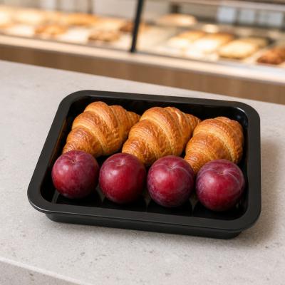China Vacuum Skin Pack Disposable Black Plastic Tray  Food Packaging Commercial Direct Supply Pet Container for Food for sale