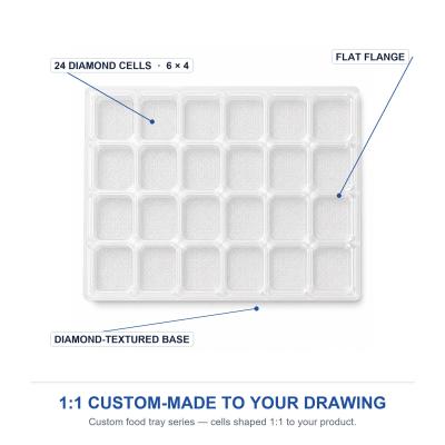 China Transparent Blister Packaging Box for Chocolate Pastry With Plastic Inner Tray Food Container Custom Pet Container for Food for sale