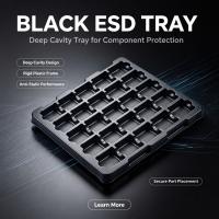 China PET Transparent Anti-Static Rectangle Blister Tray Custom Conductive Plastic Vacuum Forming PCB Packaging Tray for sale