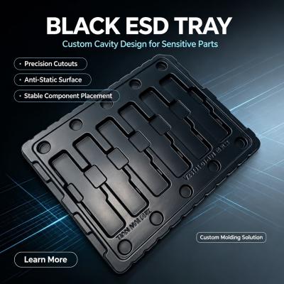 China Custom Molded PET Turnover Tray For Sensor Components Packaging ESD Anti Static Blister Tray for sale