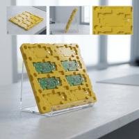 China Opaque Yellow Anti Scratch PET Blister Insert Tray Factory Custom for Chip Mainboard Semiconductor Consumer Electronics for sale