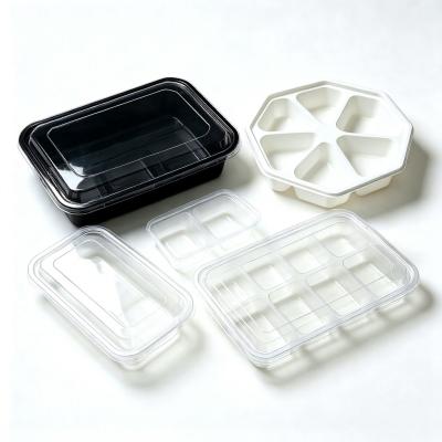 China PET Food Grade Blister Packaging Box Multi Grid Compartment Plastic Container Custom for Pastry Fruit Storage for sale