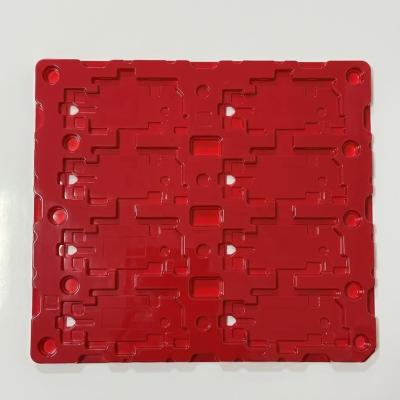 China 1.2mm Opaque Solid Red Anti Scratch PET Blister Tray Custom Vacuum Formed Tray for Electronic Precision Components OEM ODM for sale