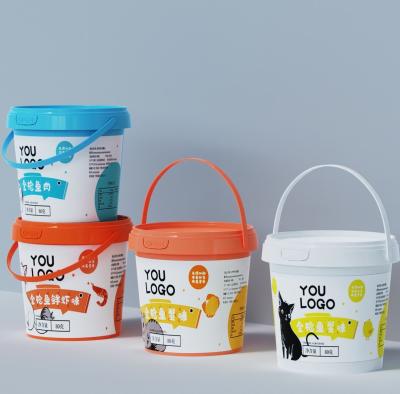 China 300ml to 5L Food Grade IML Plastic Container for Peanut Butter, Shea Butter and Sauces Packaging for sale