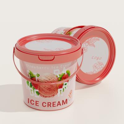 China Round IML Food Grade Biscuit Packing Bucket 1-5L Capacity for Shea Butter Chocolate Spread with Custom Colors for sale