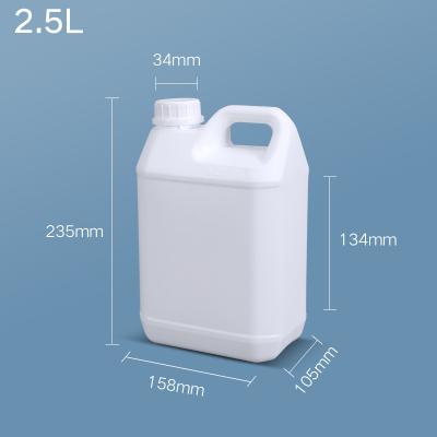 China HDPE Square Plastic Detergent COEX Bottle 2.5L for Oil Based Coatings Packaging 235mm Height 158×105mm Dimensions for sale
