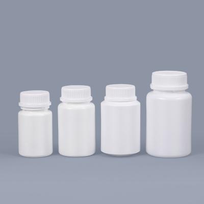 China Custom Silk Screen Printed Round Plastic Pill Bottles 30ml to 100ml for Pharmaceutical Medicine Packaging for sale