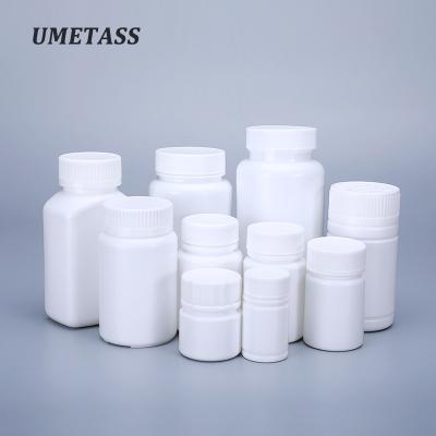 China 100cc White Plastic Bottle with Anti-Corrosion Cover for Vitamin Capsule and Medical Packaging for sale