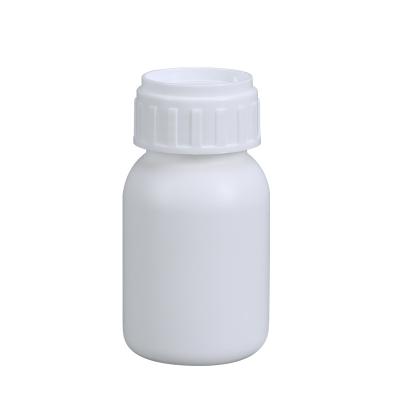 China 50ML HDPE Fluorinated Round Bottle for Agricultural Chemical Distribution - White Plastic Material for sale