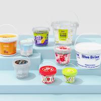 China 300ml PP Plastic Beverage Chocolate Spread Food Sauces Pack Buckets Customized IML Container for sale