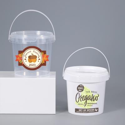 China Food Grade Plastic Candy Buckets 1-5 Gallon Capacity with Lids and Handles for Halloween Storage for sale