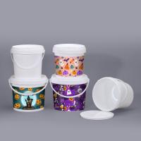 China Food Grade Plastic Candy Buckets 1-5 Gallon Capacity with Lids and Handles for Halloween Storage for sale