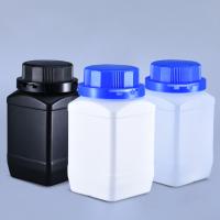 China Chemical Experiment 500ml Square Shape PE Lab Reagent Bottle with Plastic Screw Cap for sale