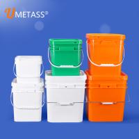 China 10L Square Plastic Barrel with Lid and Handle for Food, Paint, Shea Butter and Sauce Packaging for sale