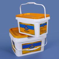 China 10L Square Plastic Barrel with Lid and Handle for Food, Paint, Shea Butter and Sauce Packaging for sale