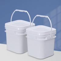 China 10L Square Plastic Barrel with Lid and Handle for Food, Paint, Shea Butter and Sauce Packaging for sale