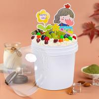 China Plastic Bucket 1L 2L Round Clear Container for Cream Tea Seal Package Supplied Sample for sale