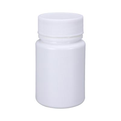 China Hot Stamping 50cc Empty Plastic Bottle Capsule Pill with White Aluminum Foil Gasket Lid for sale