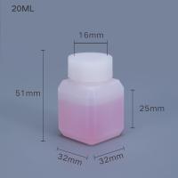 China Anti-corrosion Square Empty Bottles 20ML HDPE Plastic Container for Reusable Packaging for sale