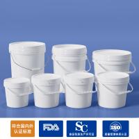 China Food Grade 10L Round Plastic Water Bucket with Handles and Lid Printing Logo Capacity for sale