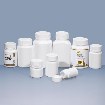 China Plastic Screw Cap UMETASS White Medical Pill Capsule Medicine Bottles Anti-corrosion for sale
