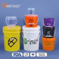 China Durable Plastic Bucket Pail With Lid And Handle 1L 2L 3L 4L 5L Volume And Transparent for sale