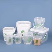 China Silk Screen Printing Round PP Plastic Buckets with Lids 1-20L Capacity Food Grade Containers for sale