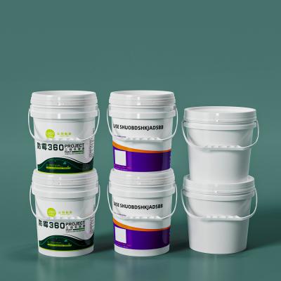 China 20L 5 Gallon Round Plastic Pail PP Food Grade Container with Custom Printing Options for Paint and Packaging for sale
