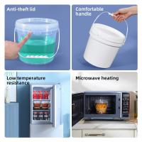 China 4L Food Grade Plastic Bucket with Lids and High Temperature Resistance in White for sale