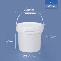 China 4L Food Grade Plastic Bucket with Lids and High Temperature Resistance in White for sale