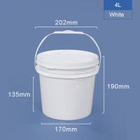 China 4L Food Grade Plastic Bucket with Lids and High Temperature Resistance in White for sale