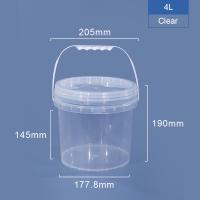 China 4L Food Grade Plastic Bucket with Lids and High Temperature Resistance in White for sale