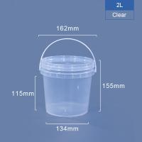 China Customized Logo 2L Food Grade Clear Plastic Bucket for B2B Distribution Cente for sale