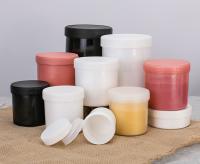 China 1L Clear Screw Plastic Jar HDPE Collar and Base for Laundry Detergent Powder Package for sale