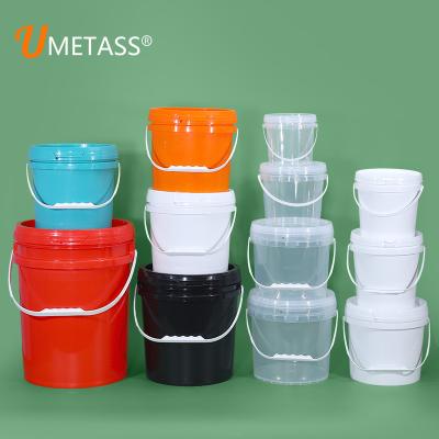 China UMETASS Food Grade PP 5L Round Plastic Bucket 210mm Height 214mm Diameter for Cold Drink and Paint Storage for sale