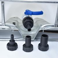 China 2 inch and 1.5 inch IBC Tank Adapter Pipes with Round Head Female Connection Fittings for sale
