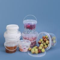 China Transparent Round Plastic Food Storage Buckets Capacity 280ml/450ml/650ml Food Grade for sale