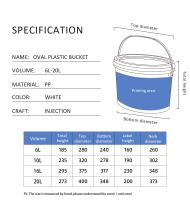 China 10 Litre White Plastic Bucket Pail for Eco-friendly Material in Latex Paint Industry for sale