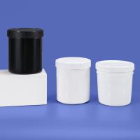 China Custom Logo 1L White Wide Mouth Tall Plastic Pop Can for Protein Powder Food Storage for sale