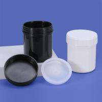 China Custom Logo 1L White Wide Mouth Tall Plastic Pop Can for Protein Powder Food Storage for sale