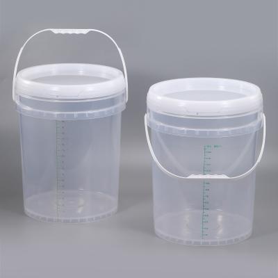China 20L Food Grade Plastic Bucket with Handle - 5 Gallon Container with Ruler Scale and Custom Printing Options for sale