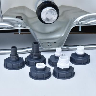 China 1000L IBC Tote Tank with Flange Connection and 2-Inch Plastic Valve Adapter Fittings for Industrial Storage for sale